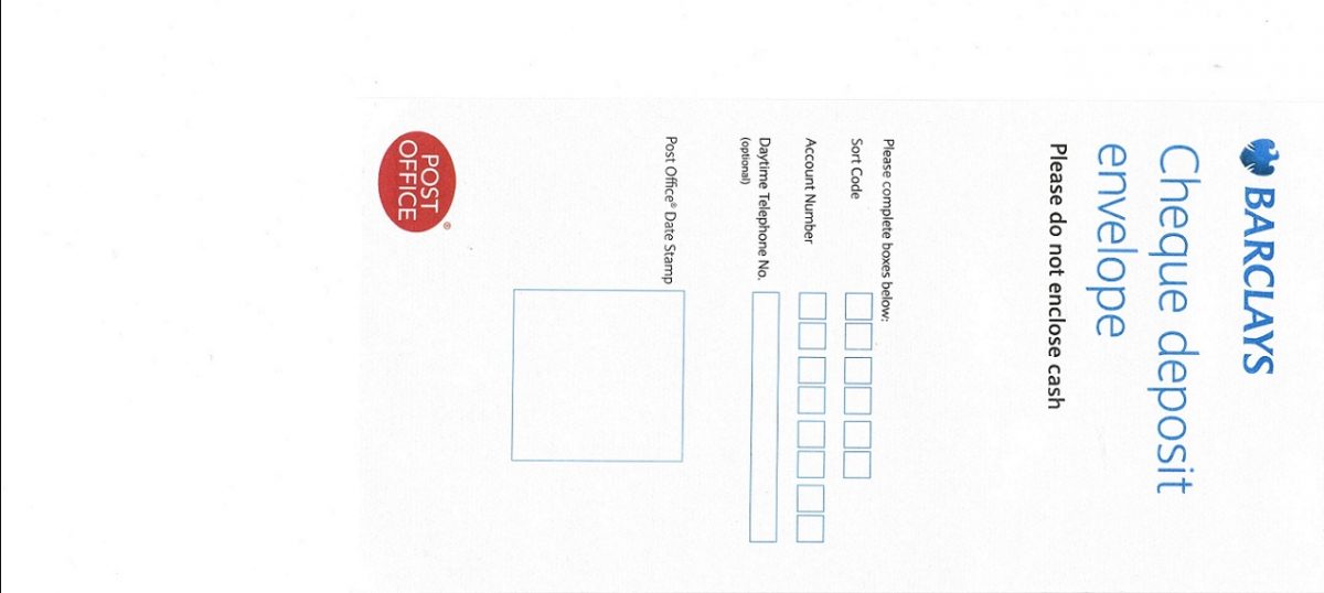 Bank Cheque Service - Gale Street Post Office - Rochdale