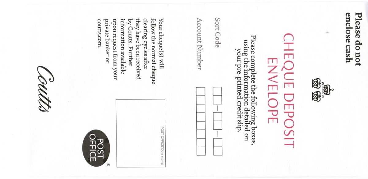 Bank Cheque Service - Gale Street Post Office - Rochdale