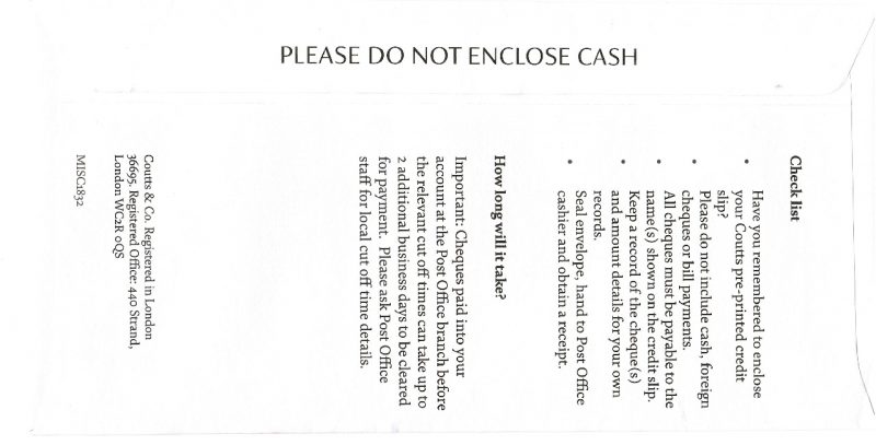 Bank Cheque Service - Gale Street Post Office - Rochdale