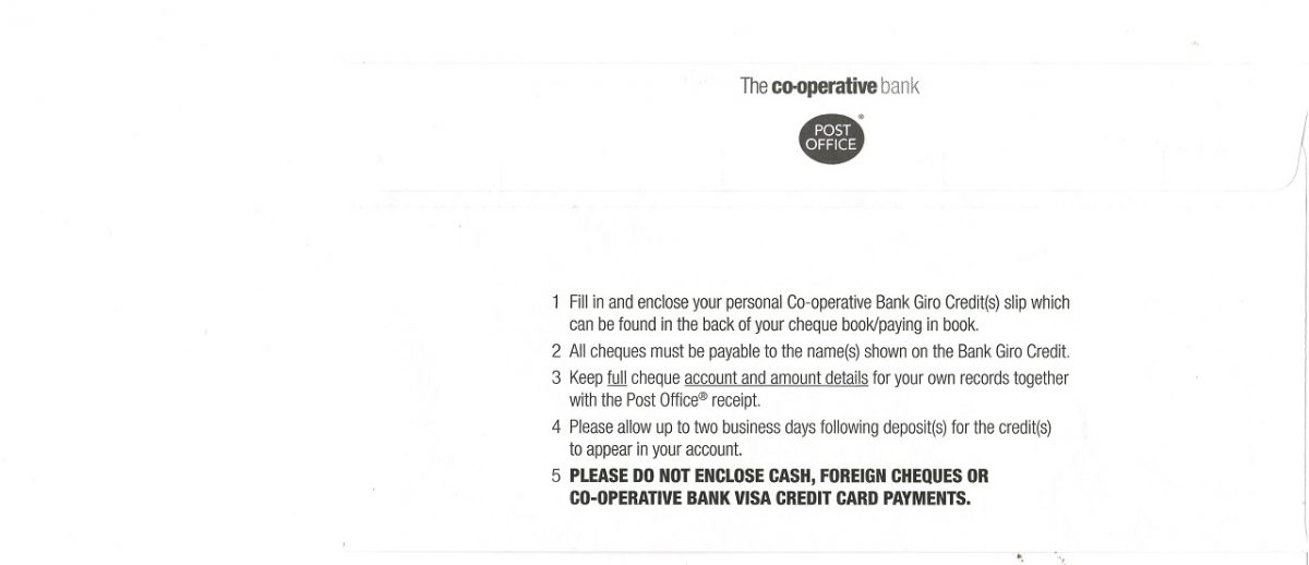 Bank Cheque - Galestreet Postoffice