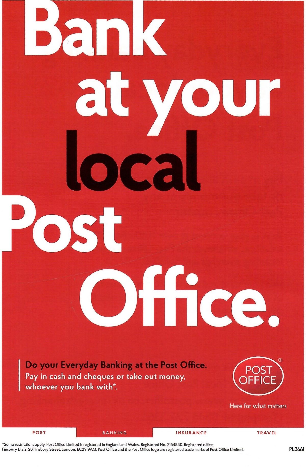 Bank Service at your gale street post office - Gale Street Post Office